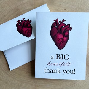 Anatomical Heart Card / Human Heart Thank You Note / Card for ...