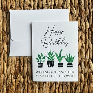 Happy Birthday Card / Birthday Plants Card / Another Year of Growth ...