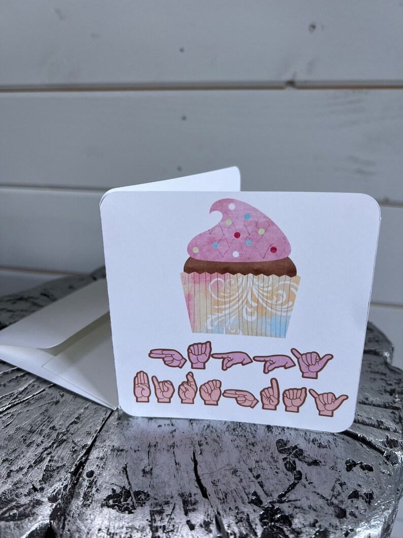 Sign Language Birthday Card / ASL Happy Birthday Card / Sign - Etsy