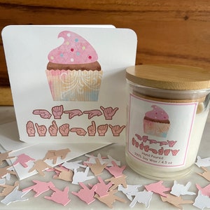 ASL Candle Set / Sign Language Birthday Gift / ASL Gift for Her ...