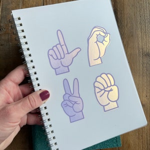 Sign Language Notebook / ASL Notebook / Holographic Notebook / ASL Love ...