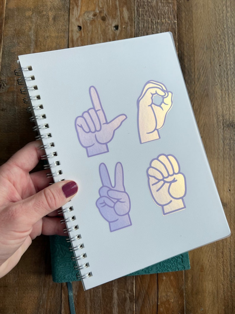 Sign Language Notebook / ASL Notebook / Holographic Notebook / - Etsy