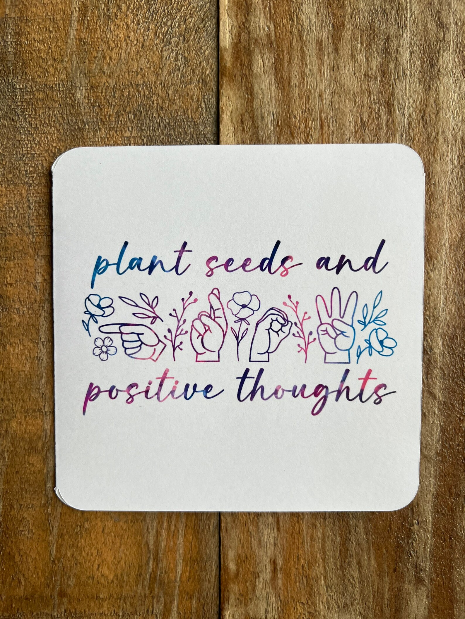 Sign Language Card / ASL Card / Positive Thoughts Card / - Etsy