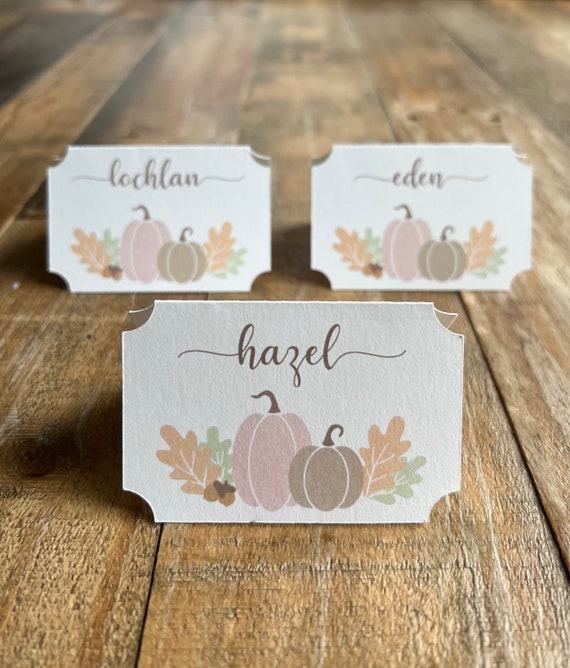Thanksgiving Name Plates Perfectly Plaid Thanksgiving Place Cards