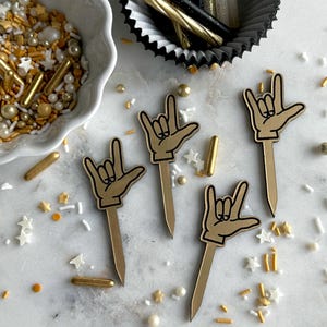 ASL Cupcake Toppers / Sign Language I Love You Cake Topper / ASL Party ...