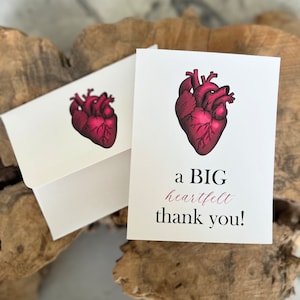 Anatomical Heart Card / Human Heart Thank You Note / Card for ...