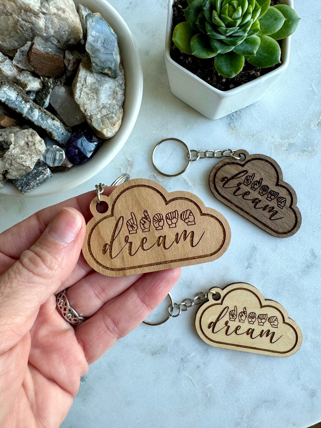 ASL Keychain / American Sign Language Keychain / Acrylic Cloud Keychain ...