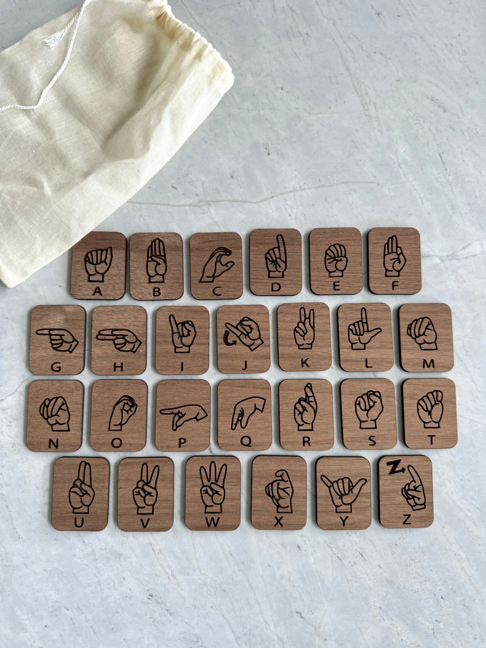 Wood Sign Language Puzzle / ASL Alphabet Puzzle / Montessori Alphabet ...