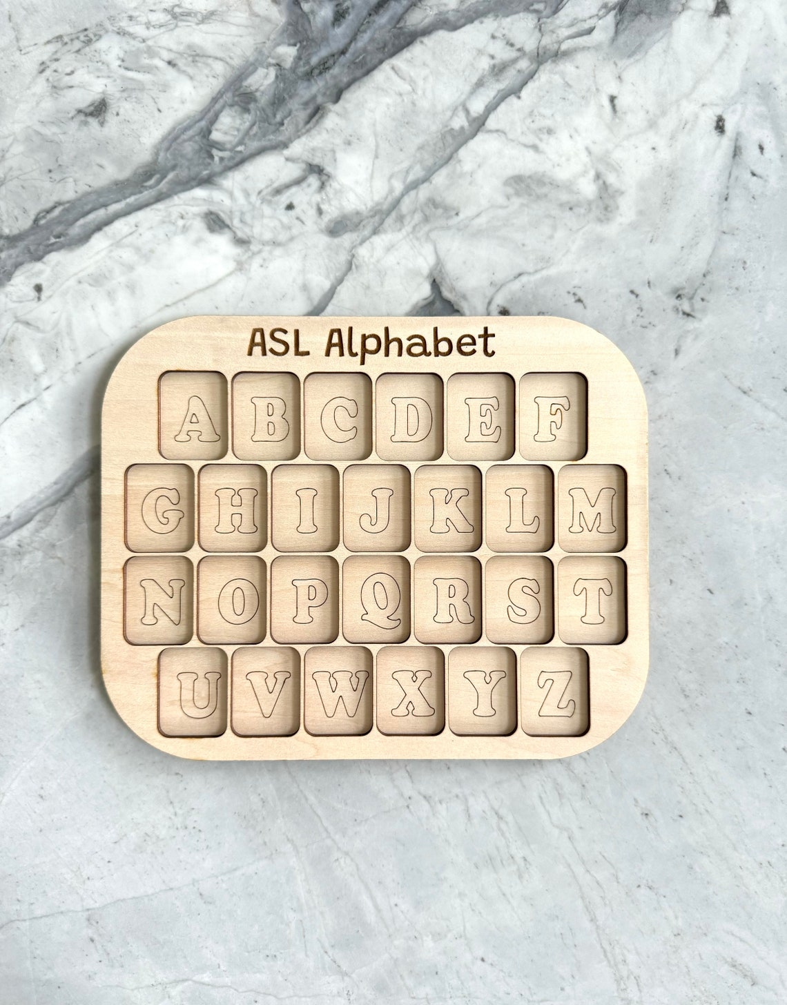 Wood Sign Language Puzzle / ASL Alphabet Puzzle / Montessori Alphabet ...