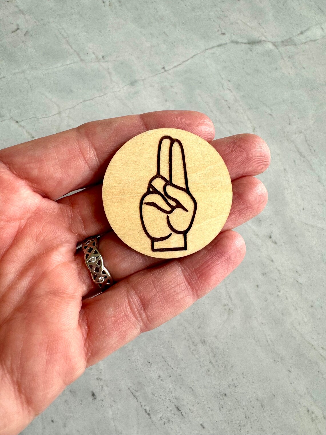ASL Sign Language Discs / Wood ASL Alphabet Tokens / Montessori ...