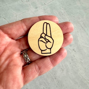 ASL Sign Language Discs / Wood ASL Alphabet Tokens / Montessori ...