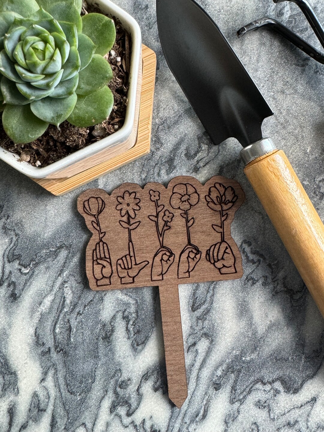 ASL Plant Stake / Sign Language Garden Marker for Indoor Plants / ASL ...