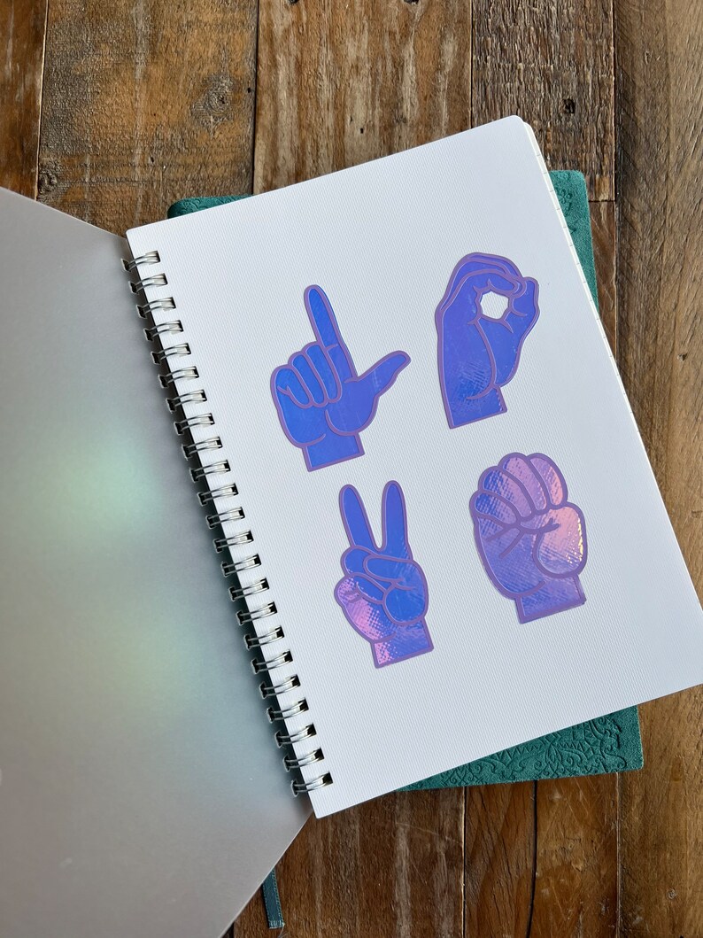 Sign Language Notebook / ASL Notebook / Holographic Notebook / - Etsy