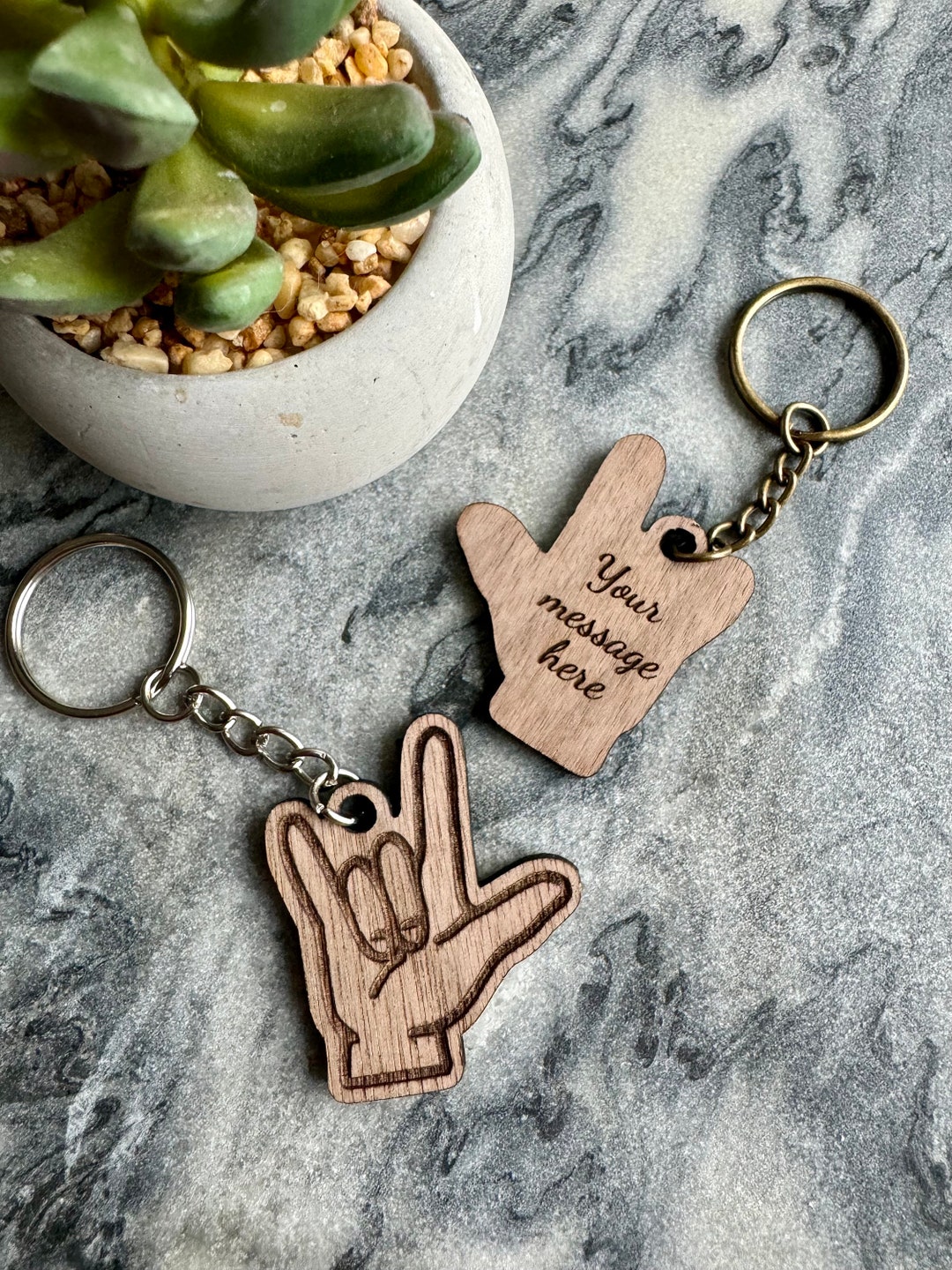 ASL I Love You Keychain / Sign Language Gift / Sign Language ILY Key ...