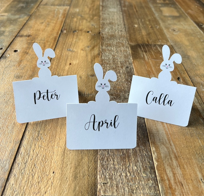 Easter Place Cards / Seating Cards for Easter Dinner / Rabbit - Etsy