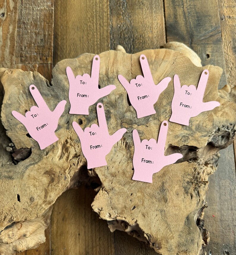 Sign Language Gift Tags / ASL Valentines Day Gift / ASL Gift Tag / Sign ...