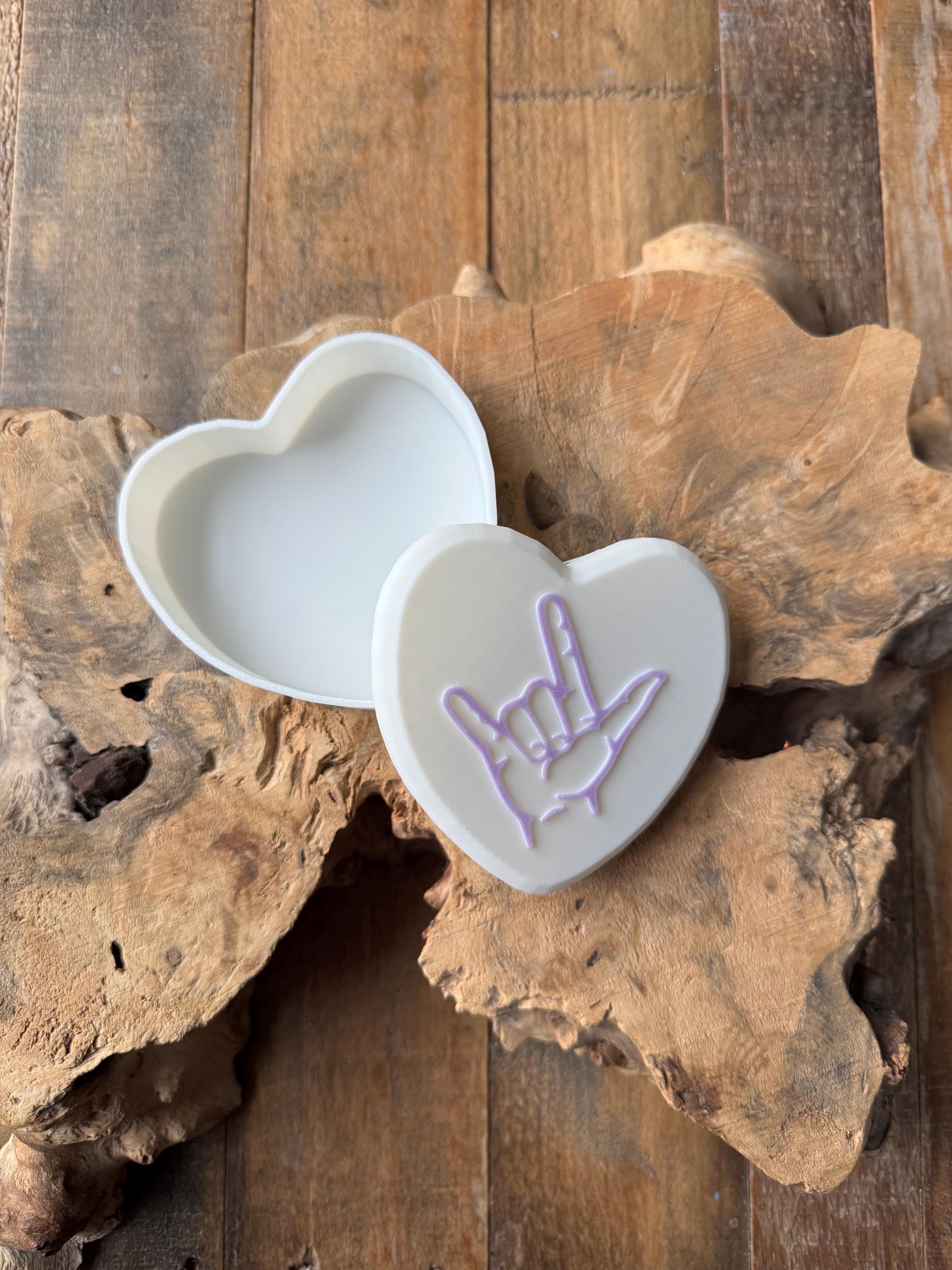 Sign Language I Love You Heart Box / ASL ILY Box / Sign Language ...