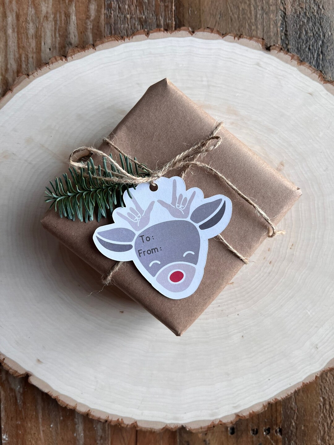 Sign Language Gift Tags / ASL Christmas Gift Tags / ASL Reindeer Tags ...