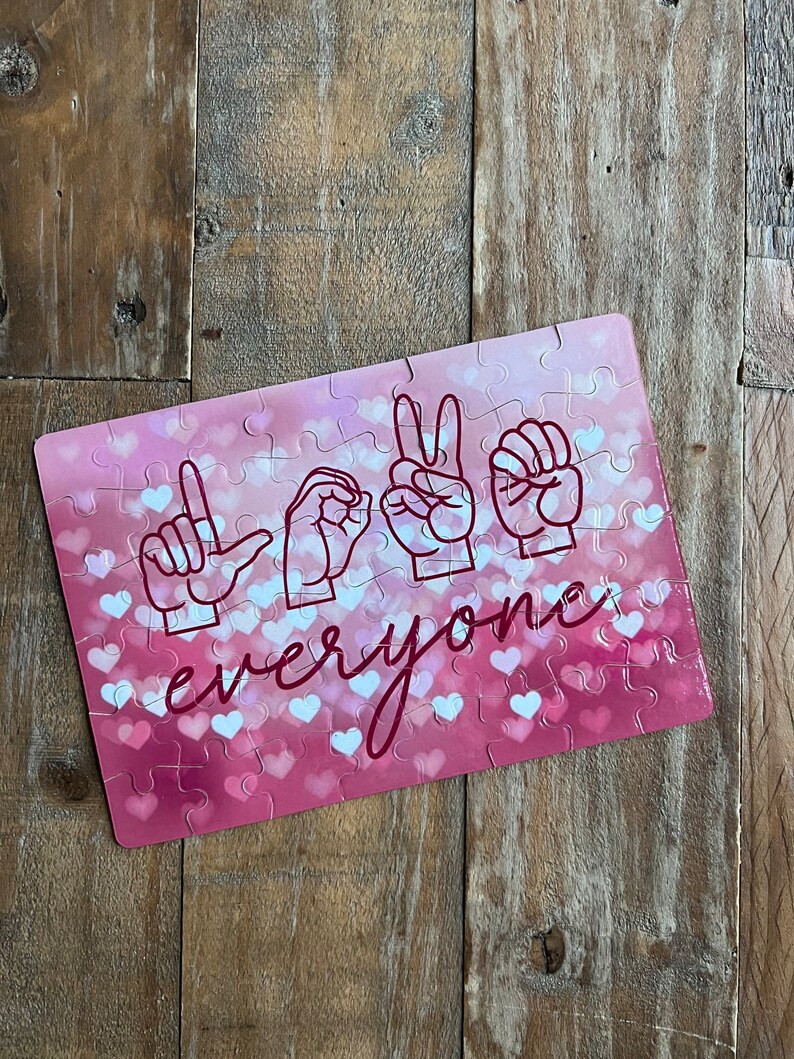 Sign Language Puzzle / ASL Valentines Day Gift / Sign Language - Etsy