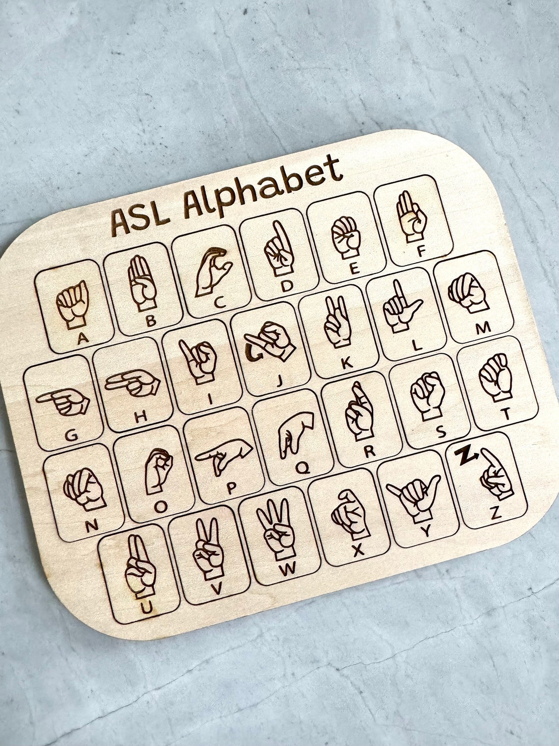 Wood Sign Language Puzzle / ASL Alphabet Puzzle / Montessori Alphabet ...