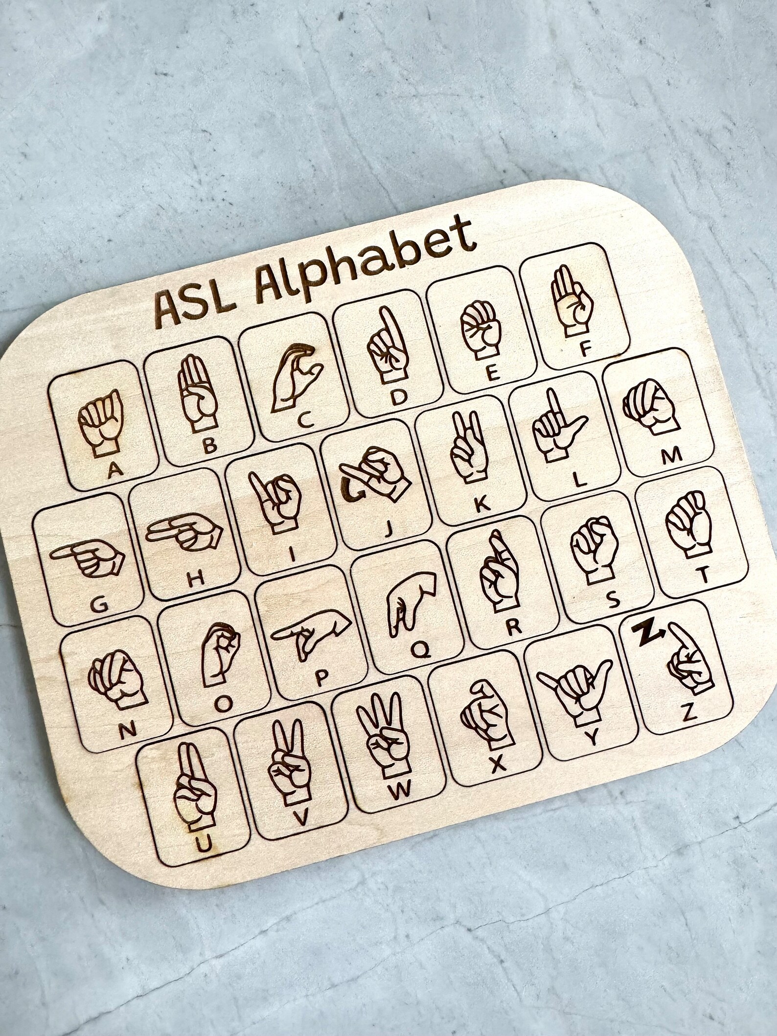 Wood Sign Language Puzzle / ASL Alphabet Puzzle / Montessori Alphabet ...