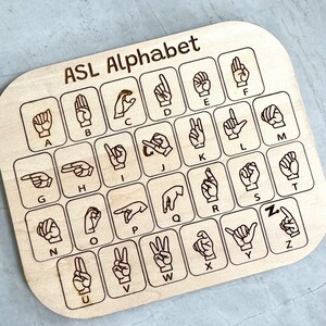 Wood Sign Language Puzzle / ASL Alphabet Puzzle / Montessori Alphabet ...