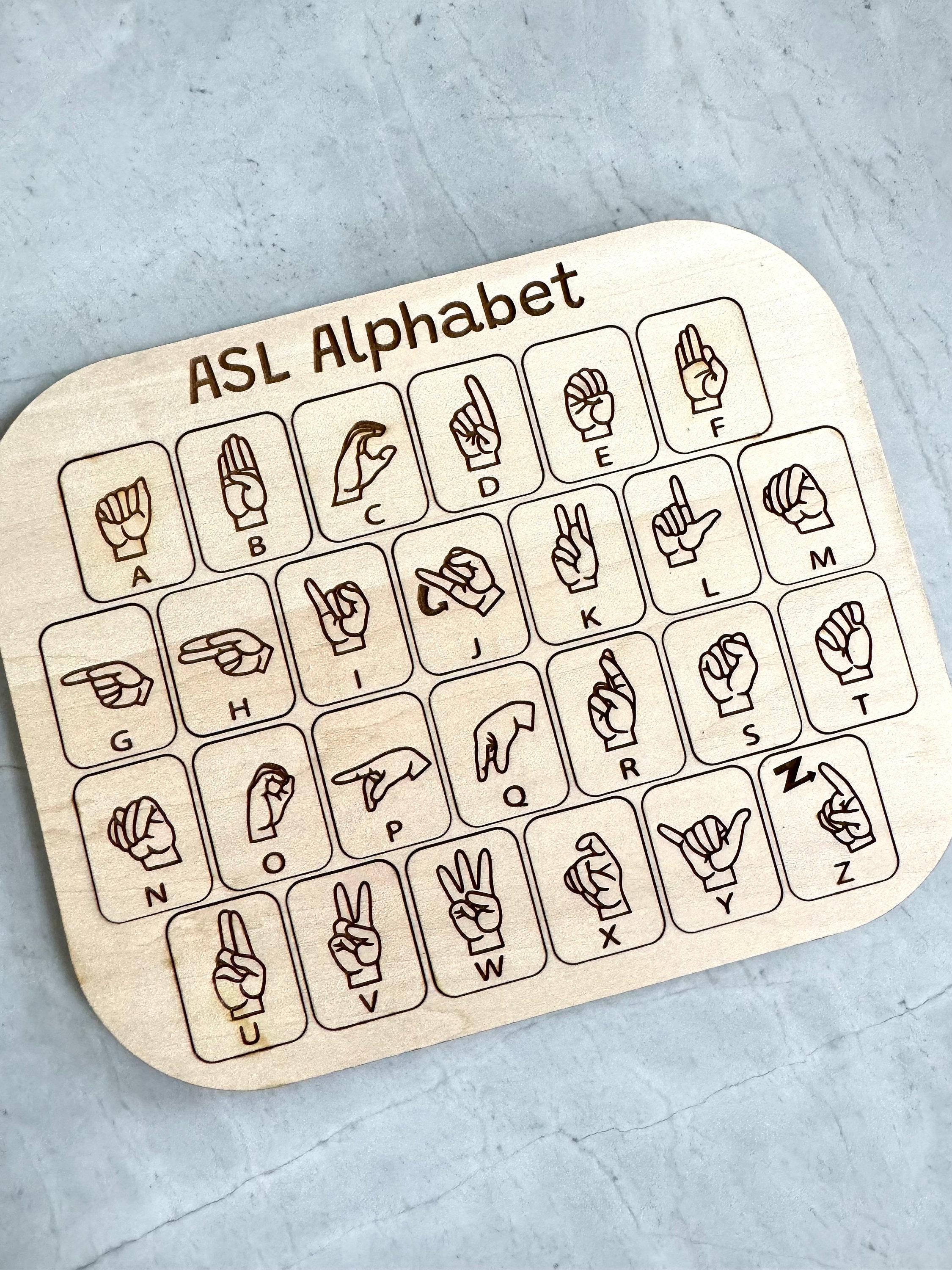 Wood Sign Language Puzzle / ASL Alphabet Puzzle / Montessori Alphabet ...