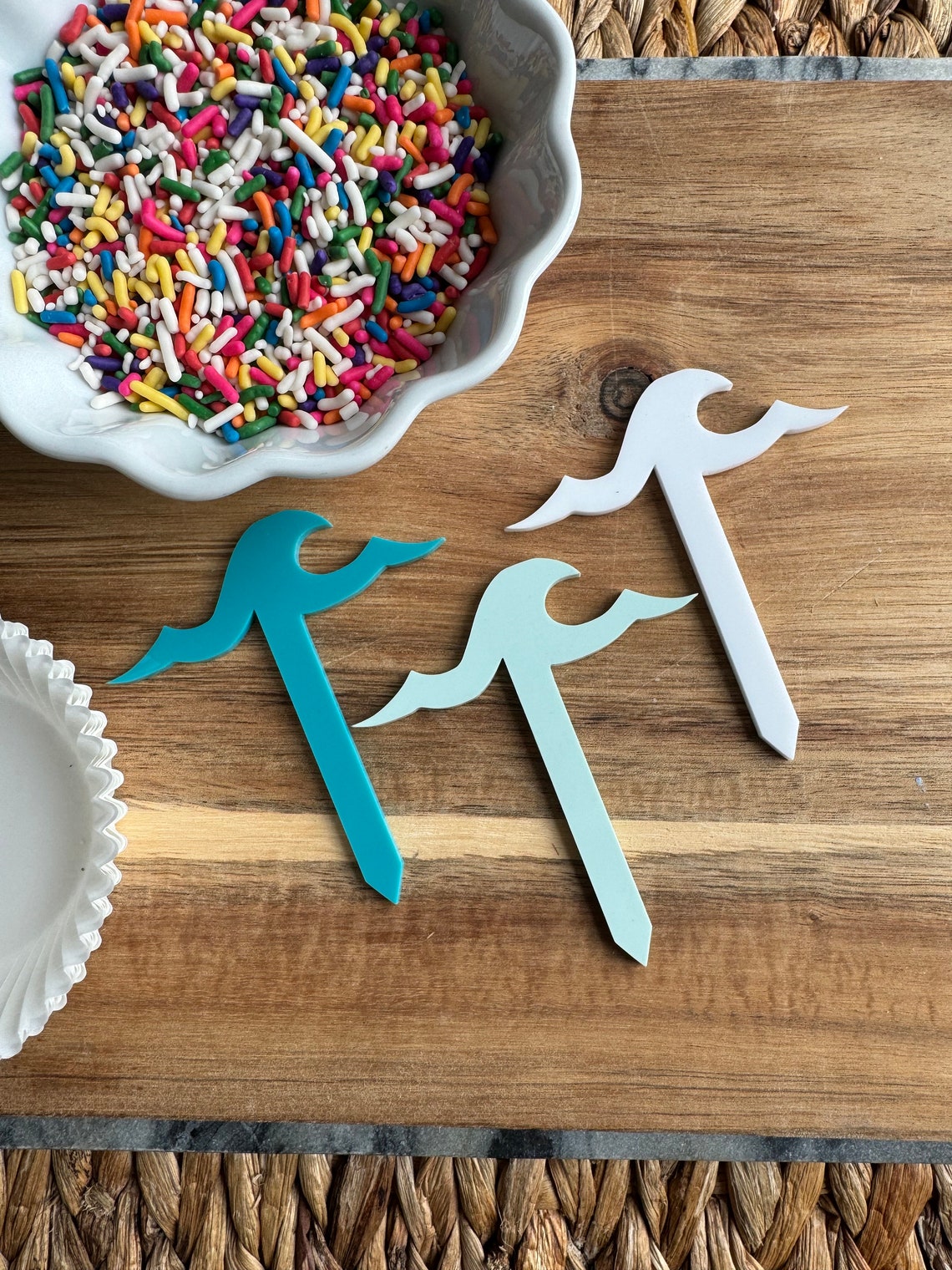 Ocean Wave Cake Topper Set / Beach Theme Party / Ocean Cake Topper ...