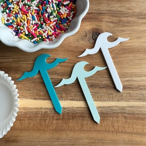 Ocean Wave Cake Topper Set / Beach Theme Party / Ocean Cake Topper ...
