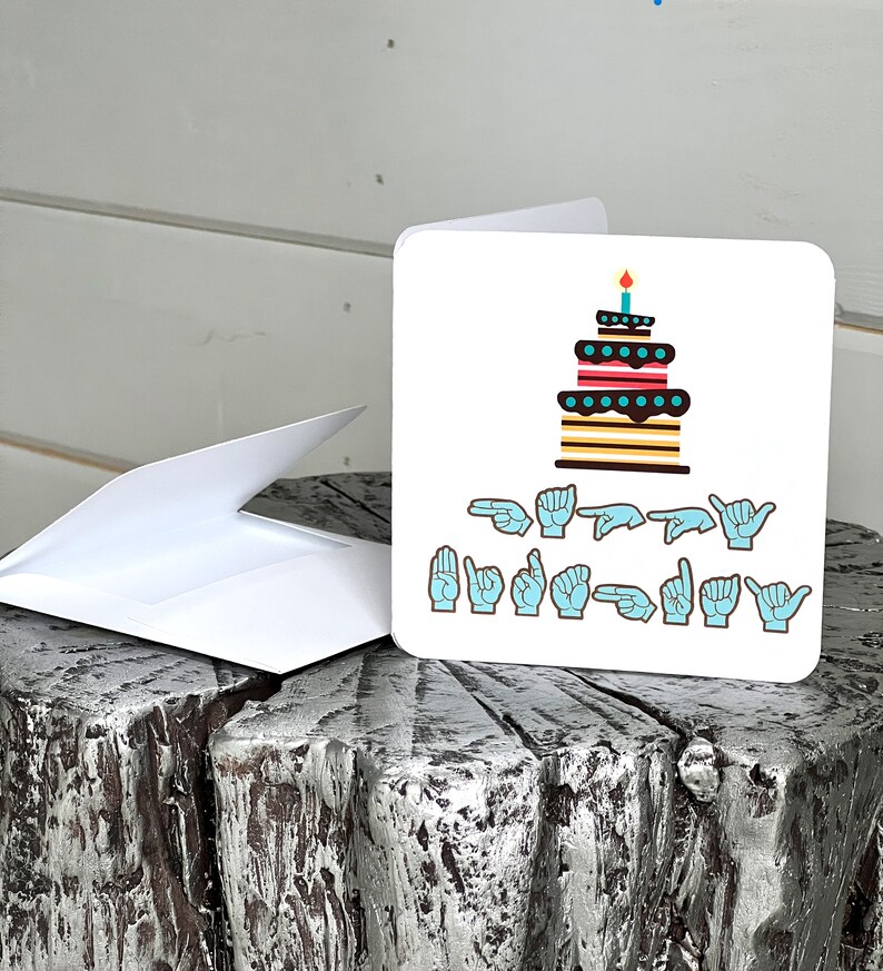 Sign Language Birthday Card / ASL Happy Birthday Card / Sign | Etsy