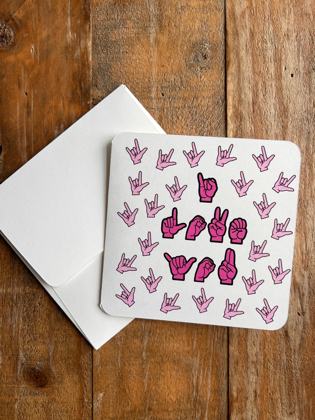 ASL I Love You Card / Sign Language I Love Love You Card / ASL ...