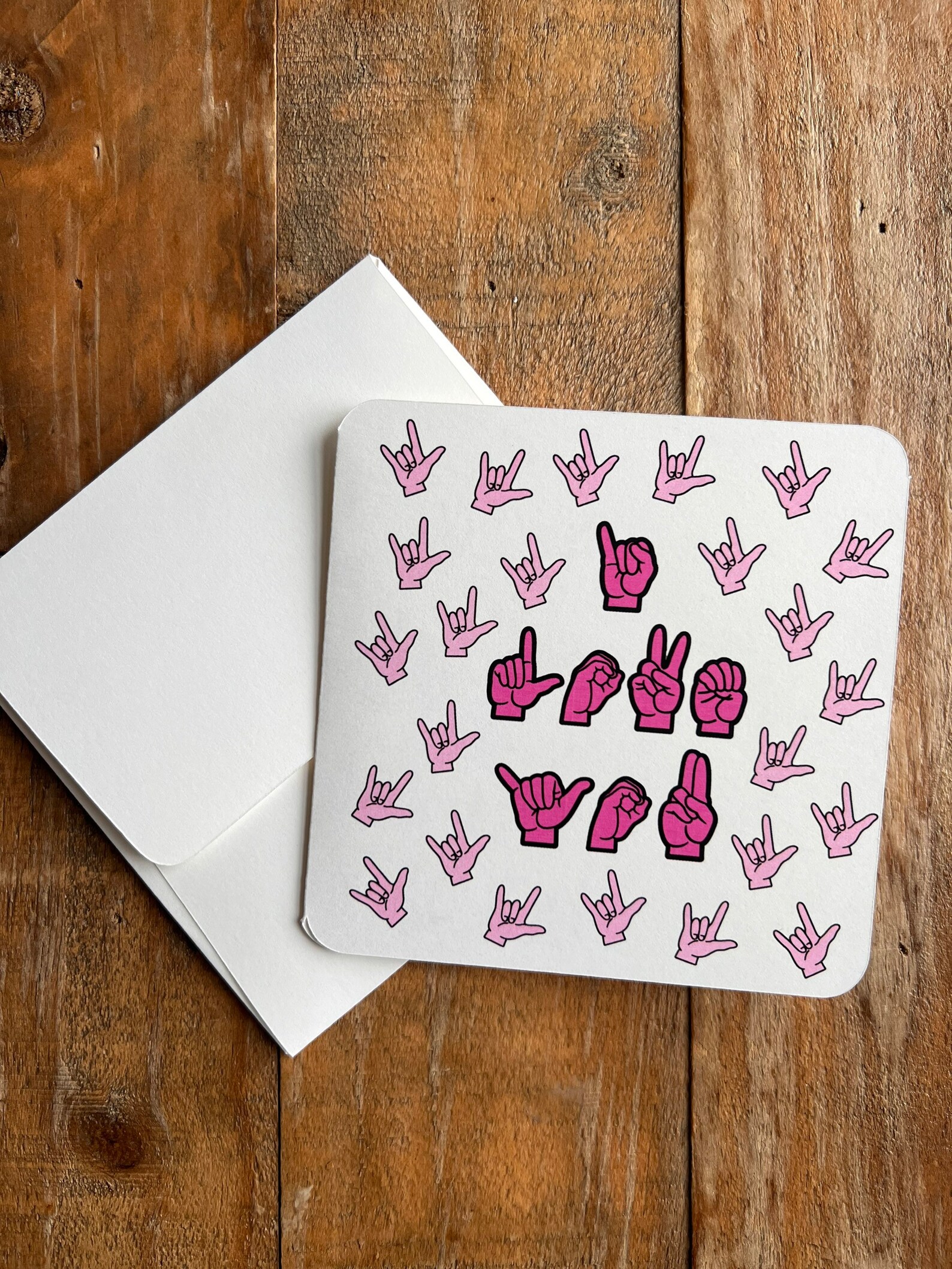 ASL I Love You Card / Sign Language I Love Love You Card / ASL ...