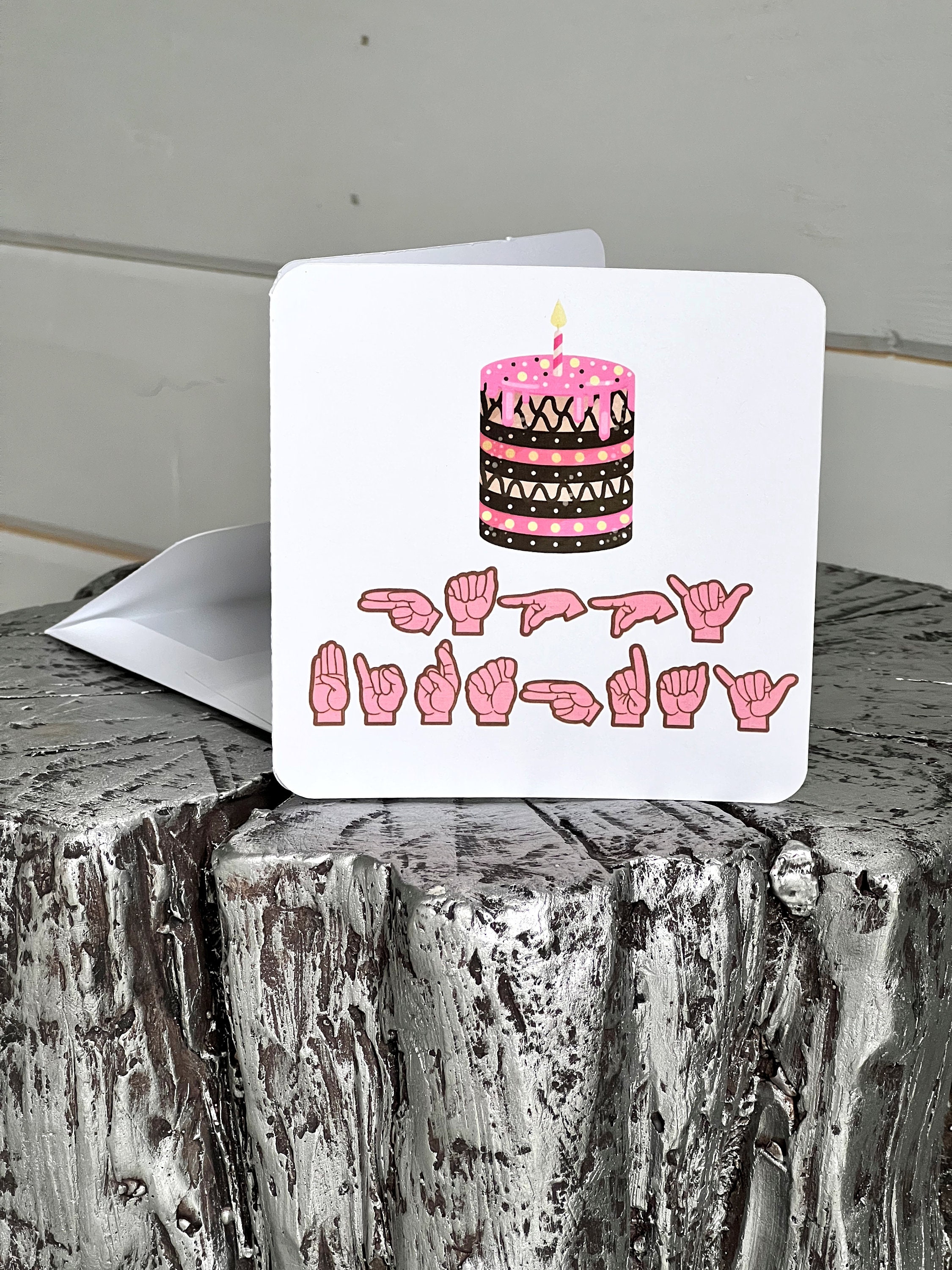 Sign Language Birthday Card / ASL Happy Birthday Card / Sign - Etsy