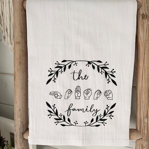 Personalized Sign Language Gift / Sign Language Tea Towel / Sign ...