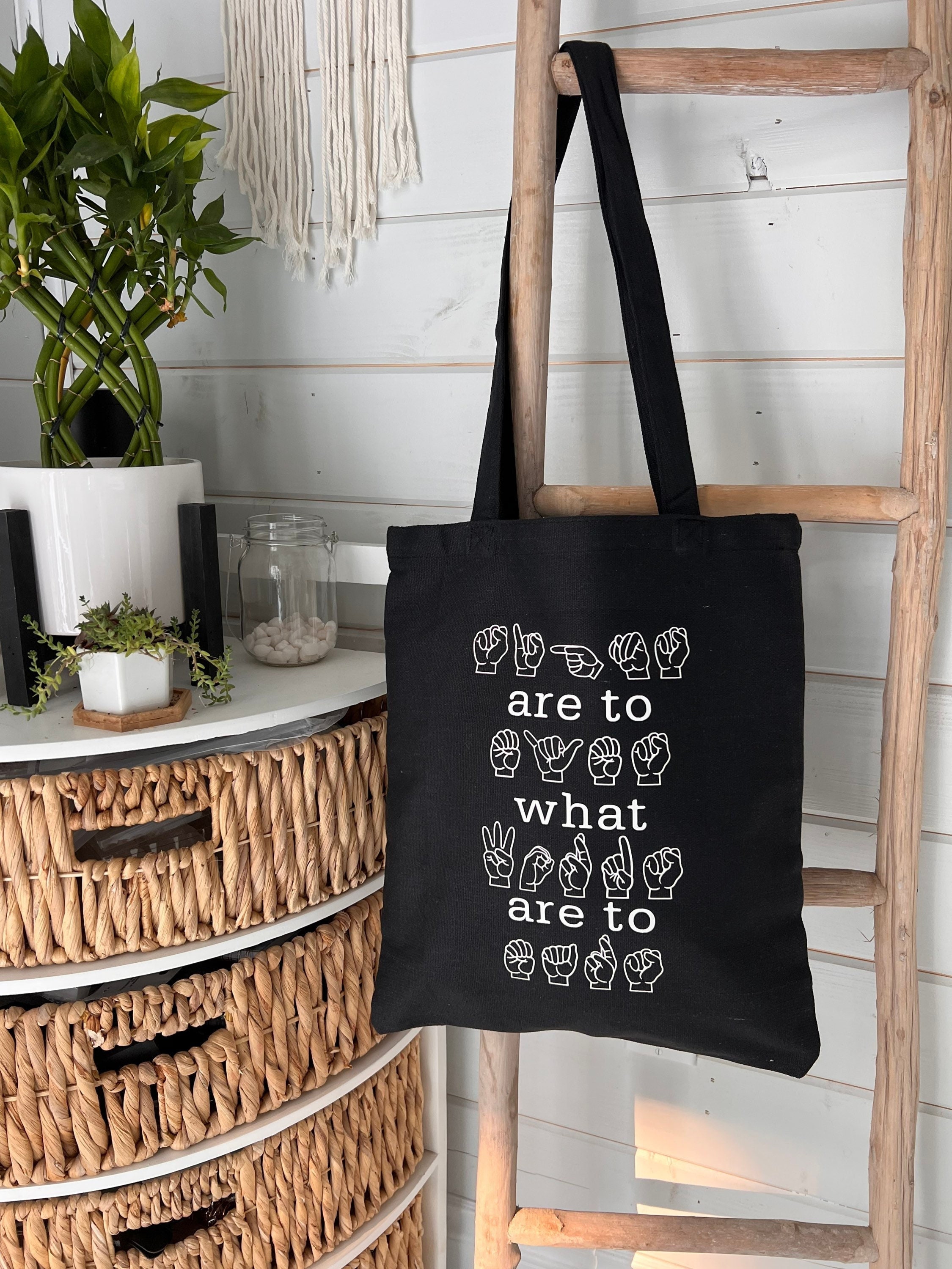 Sign Language Tote Bag / ASL Tote / Sign Language Gift / ASL Bag ...