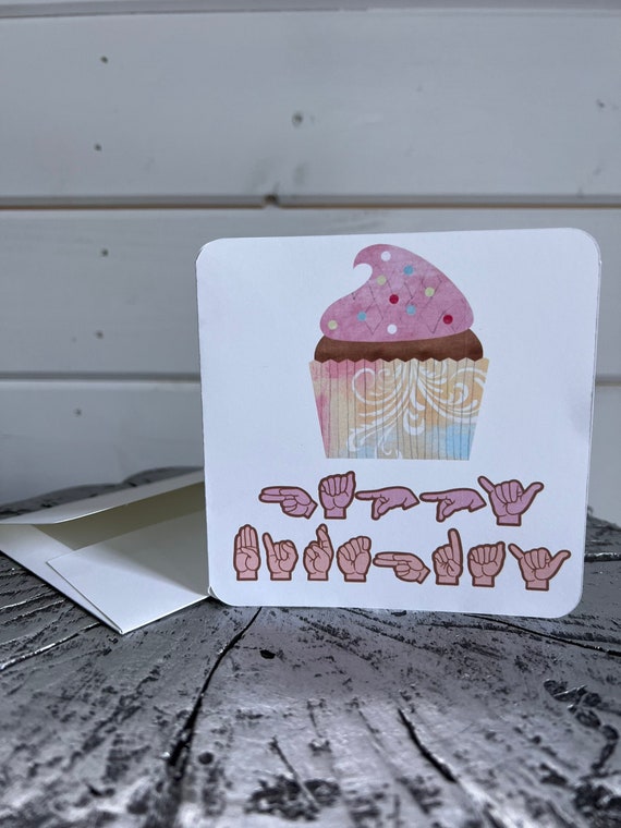Sign Language Birthday Card / ASL Happy Birthday Card / Sign - Etsy