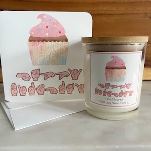 ASL Candle Set / Sign Language Birthday Gift / ASL Gift for Her ...