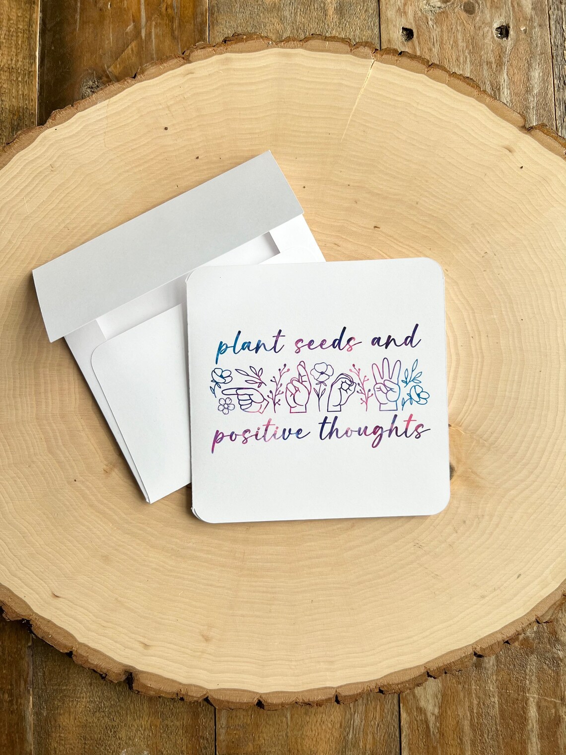 Sign Language Card / ASL Card / Positive Thoughts Card / - Etsy
