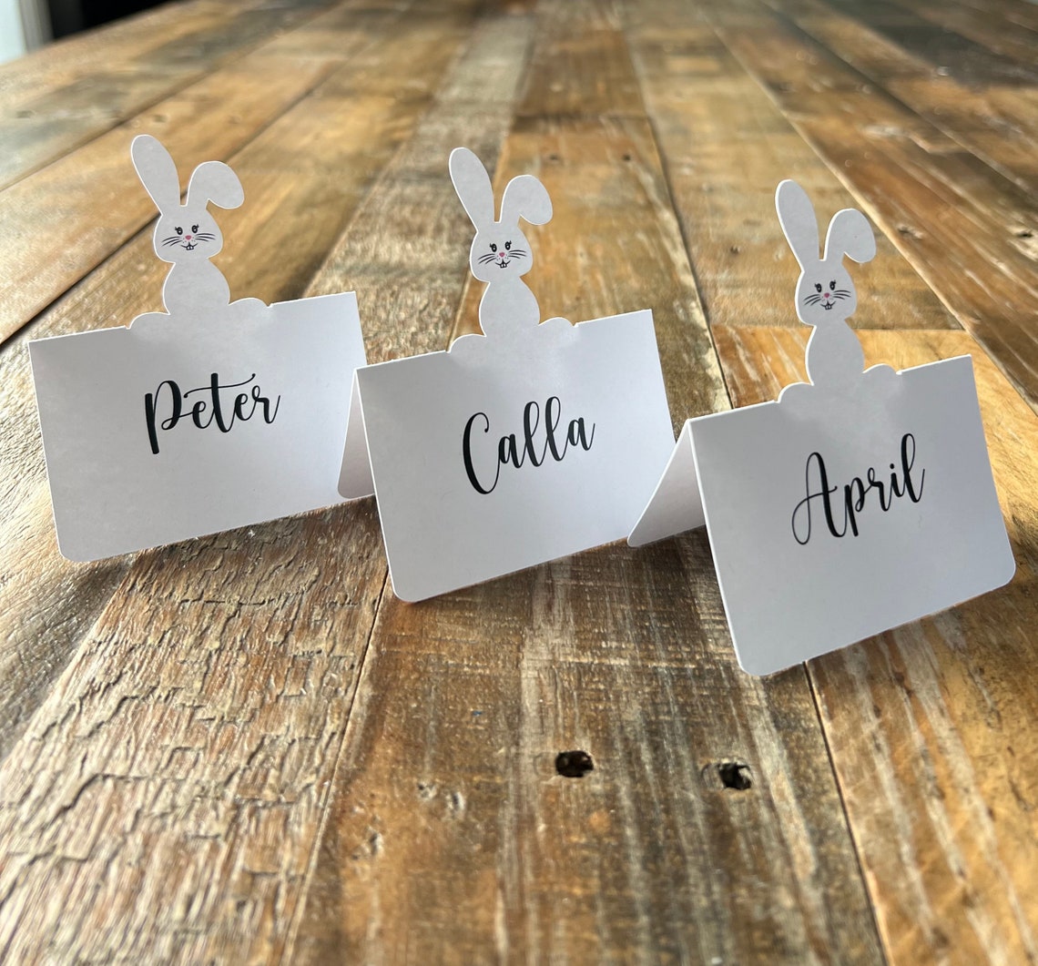 Easter Place Cards / Seating Cards for Easter Dinner / Rabbit Place ...