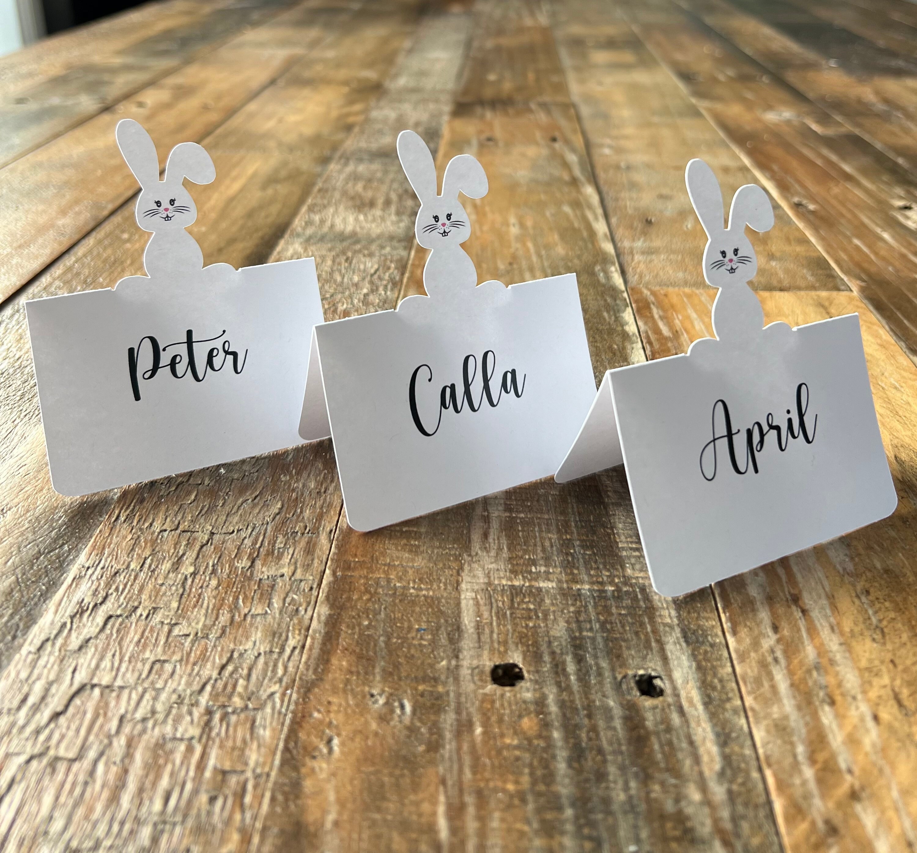 Easter Place Cards / Seating Cards for Easter Dinner / Rabbit Place ...