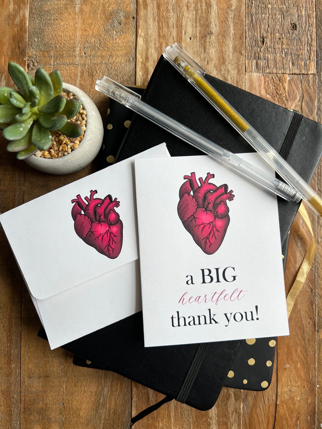 Anatomical Heart Card / Human Heart Thank You Note / Card for ...
