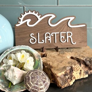 Large Ocean Wave Name Sign / Personalized Baby Gift / Ocean Theme Sign ...