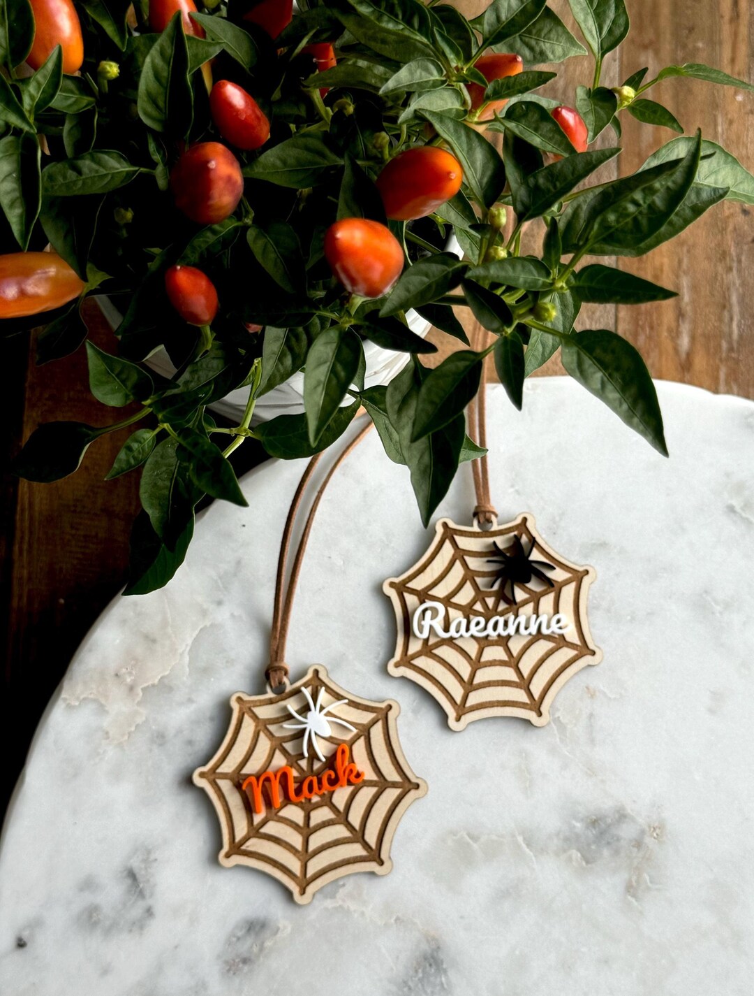 Personalized Name Boo Basket Tag / Halloween Wood Name Tag / Spider Web ...