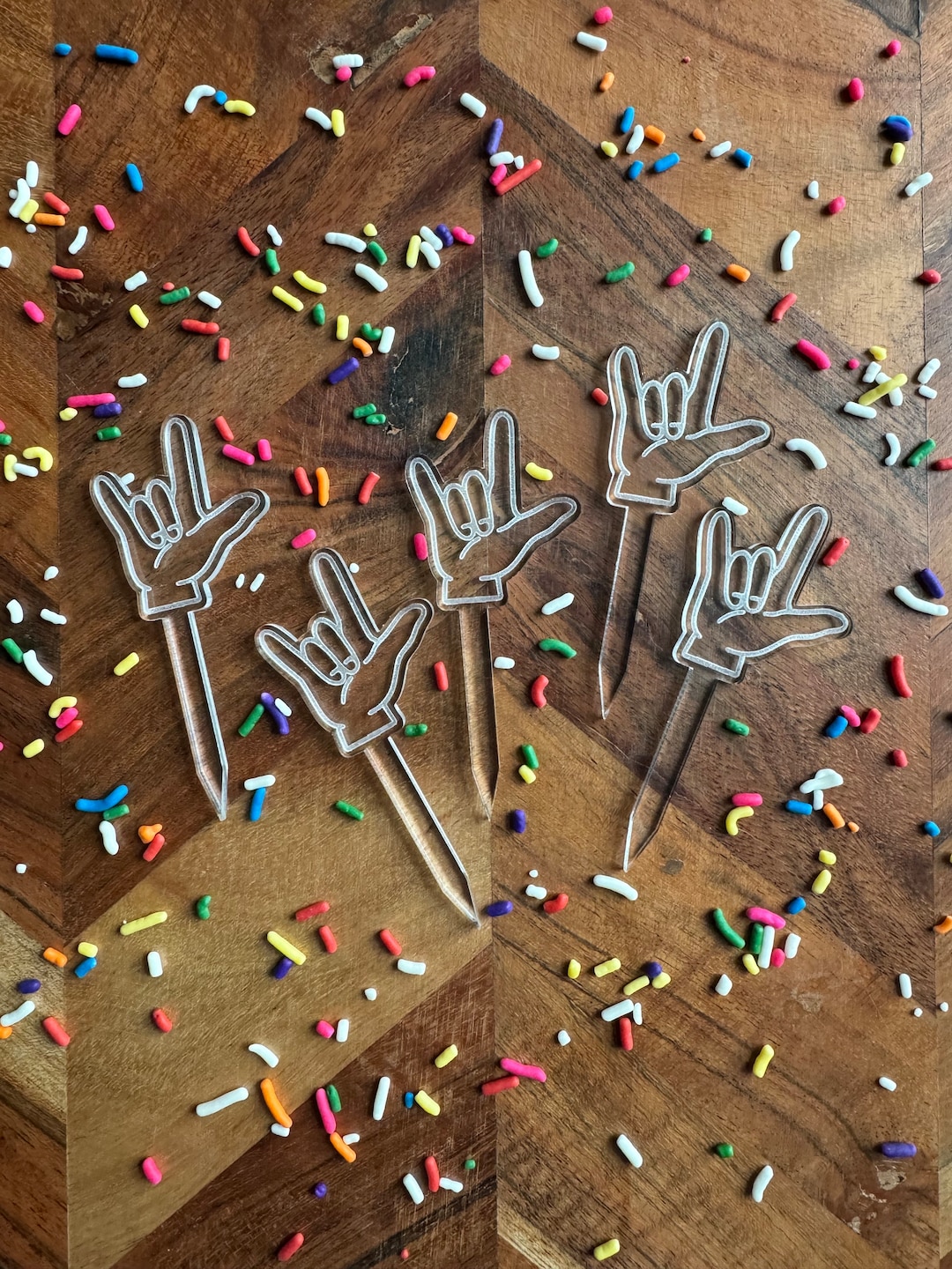 ASL Acrylic Cupcake Toppers / Sign Language I Love You Cake Topper ...
