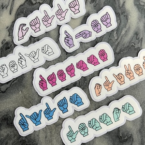 Personalized Sign Language Name Sticker / Custom ASL Name Decal / ASL ...