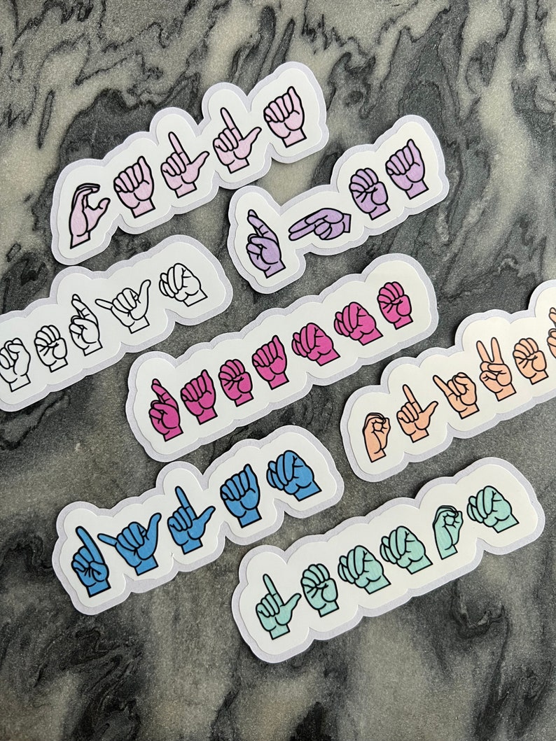 Personalized Sign Language Name Sticker / Custom ASL Name Decal / ASL ...
