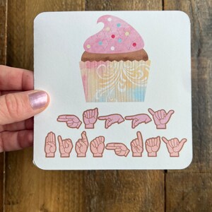 Sign Language Birthday Card / ASL Happy Birthday Card / Sign Language ...