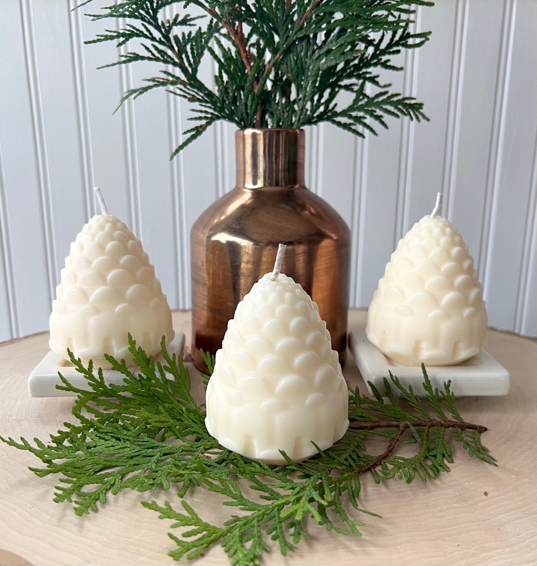 Pinecone Candle / White Pinecone / Thanksgiving Candle / Fall Candle ...