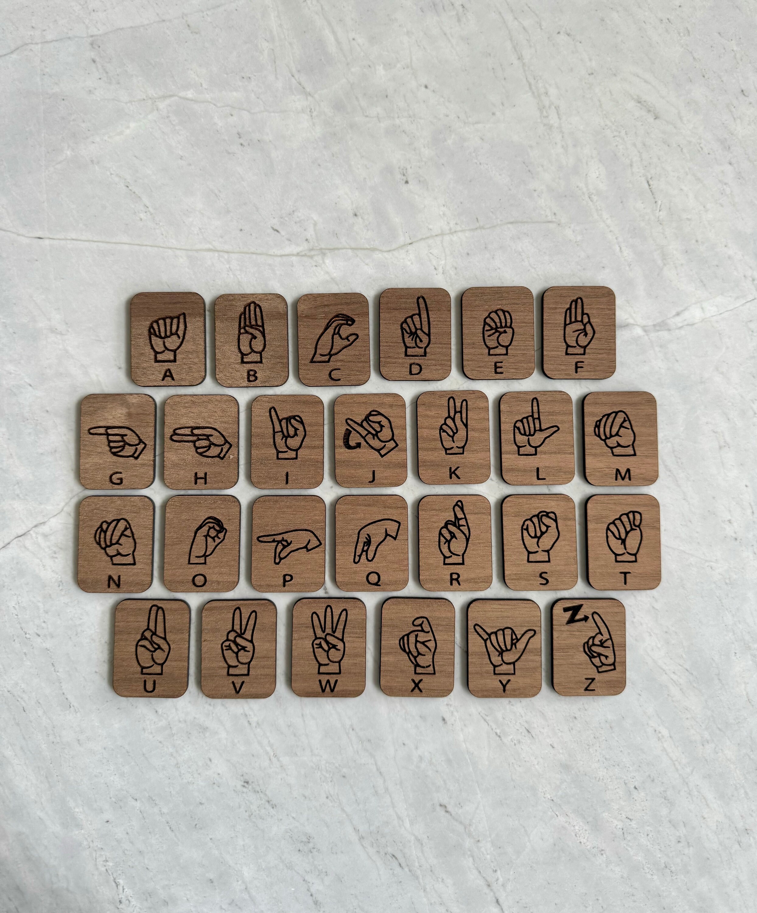 Wood Sign Language Puzzle / ASL Alphabet Puzzle / Montessori Alphabet ...