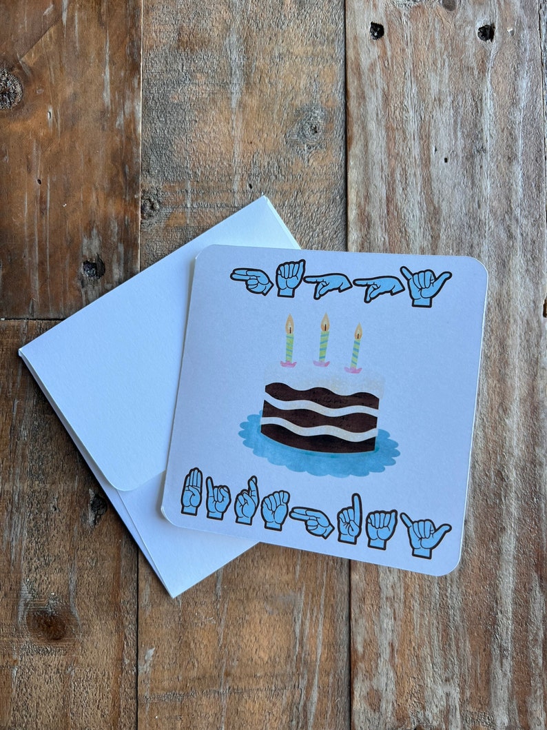 Sign Language Birthday Card / ASL Happy Birthday Card / Sign - Etsy
